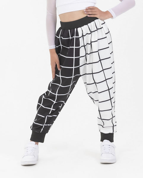 Studio 7, GEO PRINT HAREM PANTS, Black/White, Childs, CUHP02 – Dance & Play